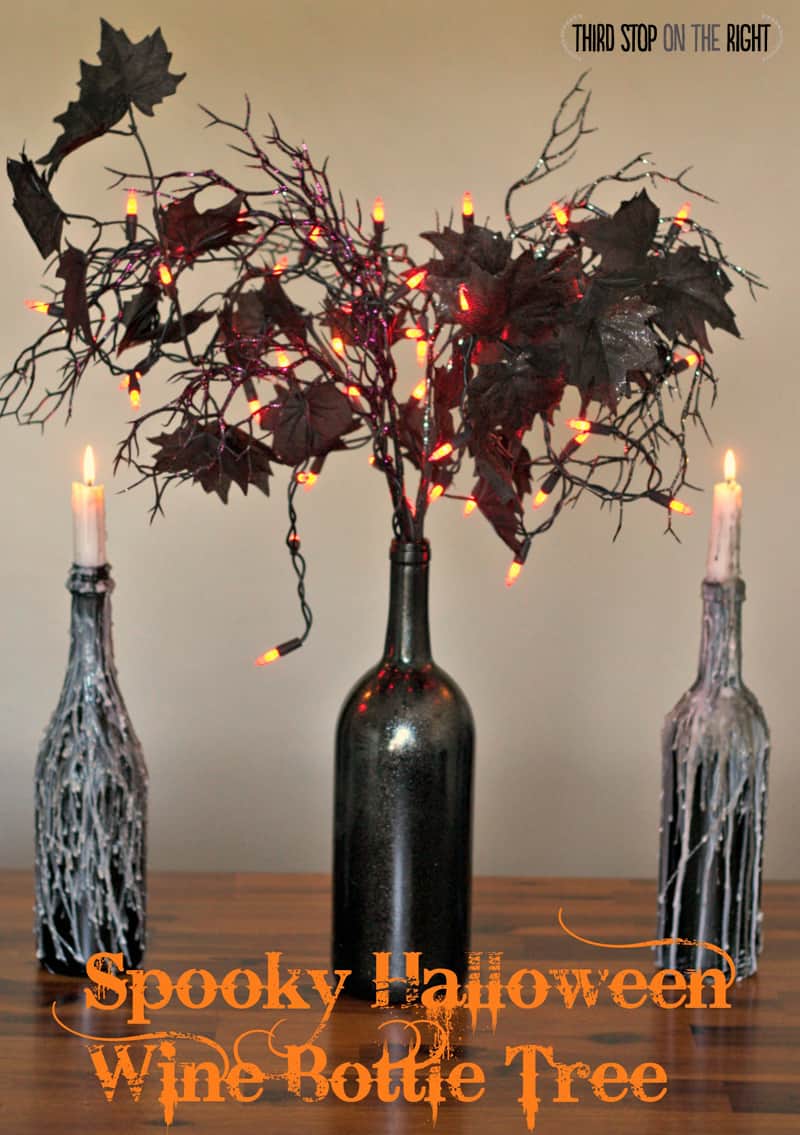 Spooky Halloween Wine Bottle Tree Decoration- Third Stop on the Right